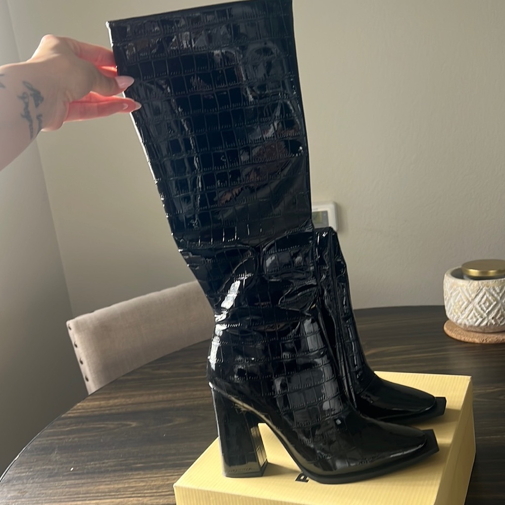 Princess Poly Mercury Black Knee High Boots - Gem